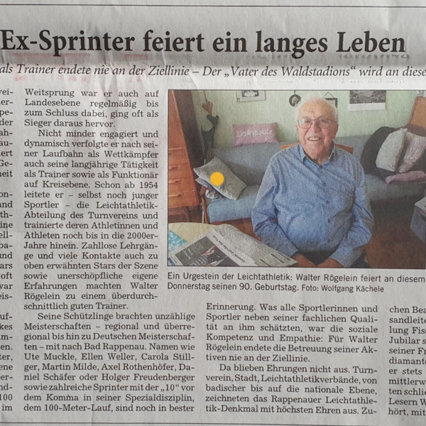 Badischer Leichtathletik-Verband e.V.: Walter Rögelein feiert 90 ...